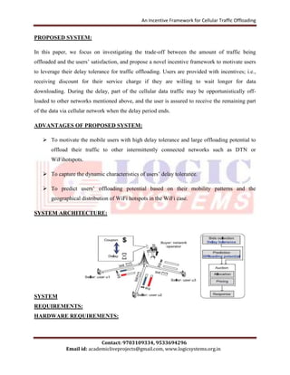 an incentive framework for cellular traffic offloading | PDF