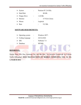 an incentive framework for cellular traffic offloading | PDF