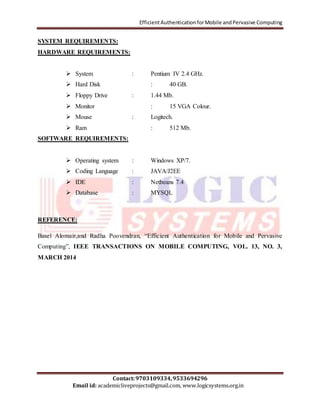 efficient authentication for mobile and pervasive computing | PDF