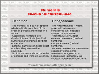 Parts of Speech English Grammar Flashcards with Russian Explanation LSL ...