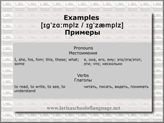 Parts of Speech English Grammar Flashcards with Russian Explanation LSL ...