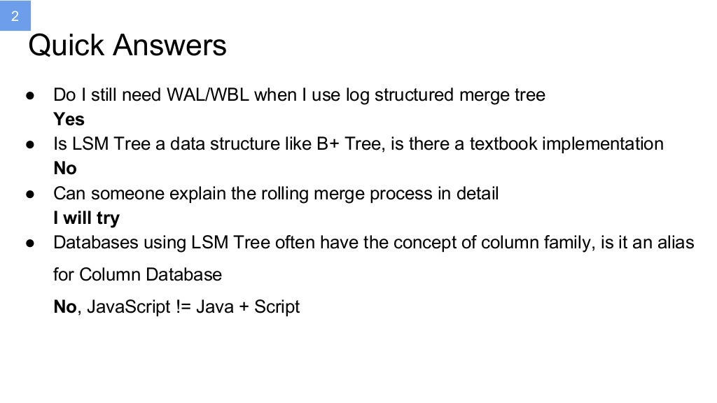 Log Structured Merge Tree