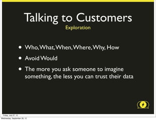 Lean UX Customer Exploration | PDF