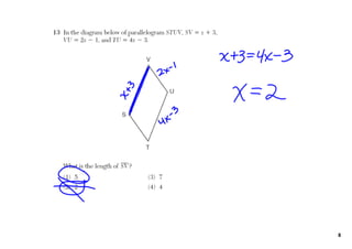 Lsn 11-3 Proving a Quadrilateral is a Parallelogram | PDF