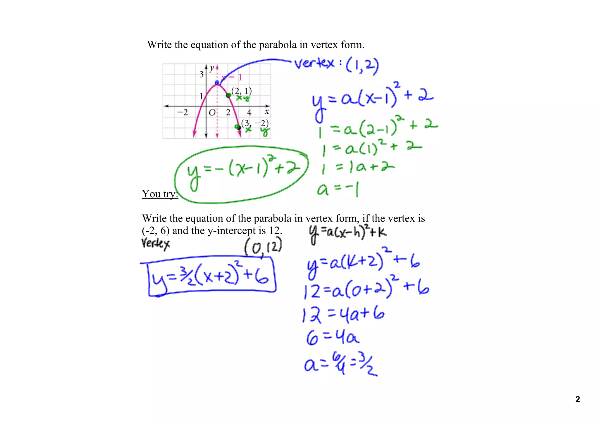 Algebra 2 Lesson 3-2 | PDF