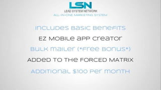 LSN Lead System Network Presentation 100% Commisions | PPT