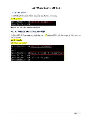 LSOF Command Usage on RHEL 7 | PDF