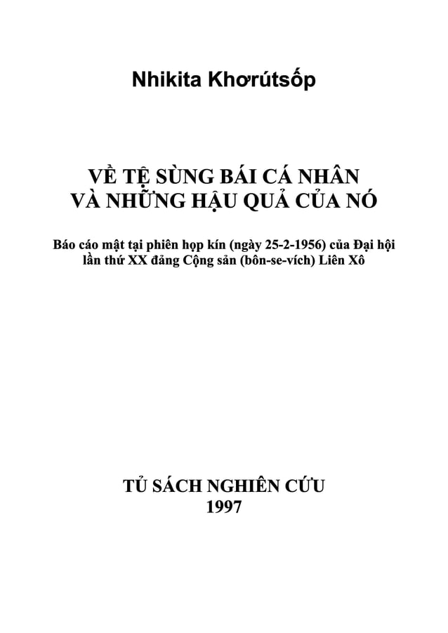 Khrusev bao-cao-ve-stalin | PDF
