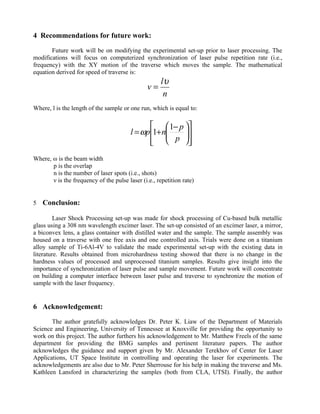 Laser Shock Peening of Bulk Metallic Glasses | DOC