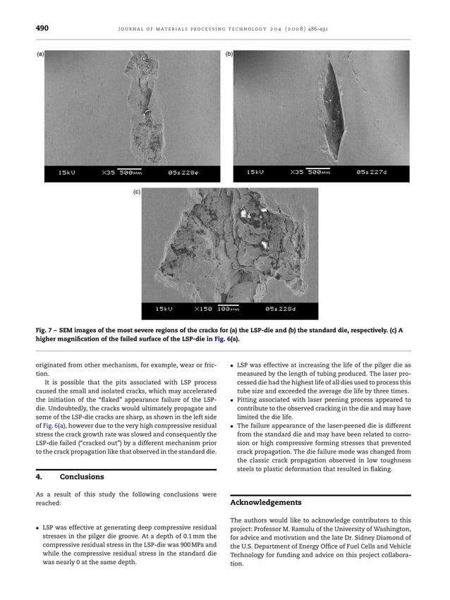 Effect of Laser Peening on the life of failure mode of a cold pilger ...