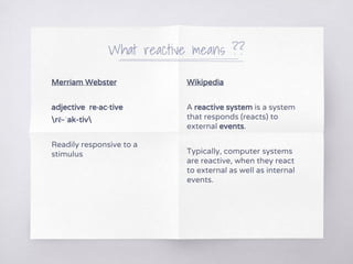 Moving towards Reactive Programming | PPT