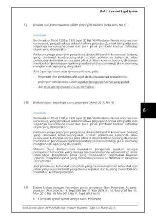 Soal Jawab Ujian LSPP AAMAI 102 - Hukum Asuransi, Edisi September 2016 ...