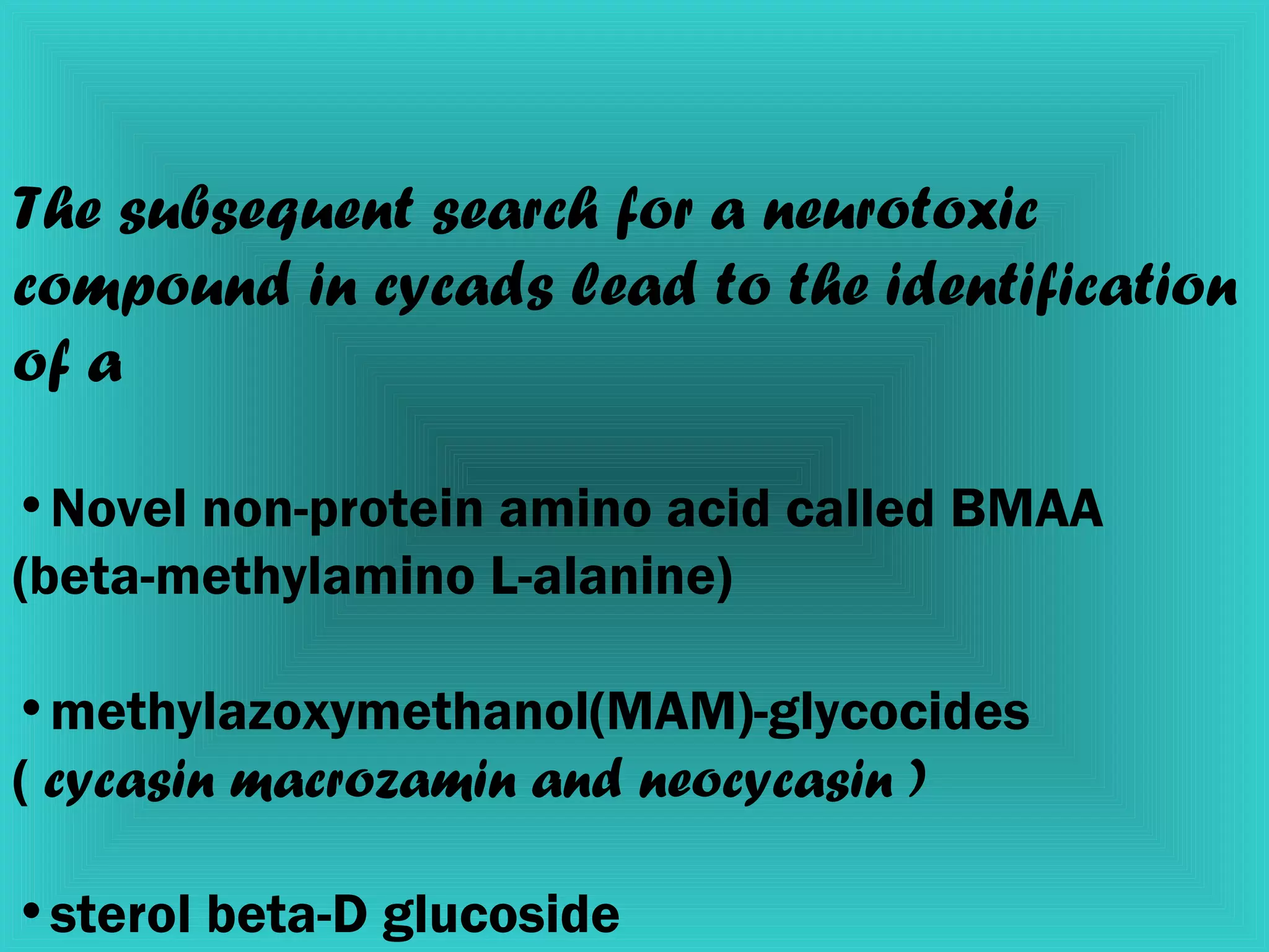 NEUROTOXICITY OF CYCASIN IN CHICK EMBRYO | PPT | Chemistry | Science
