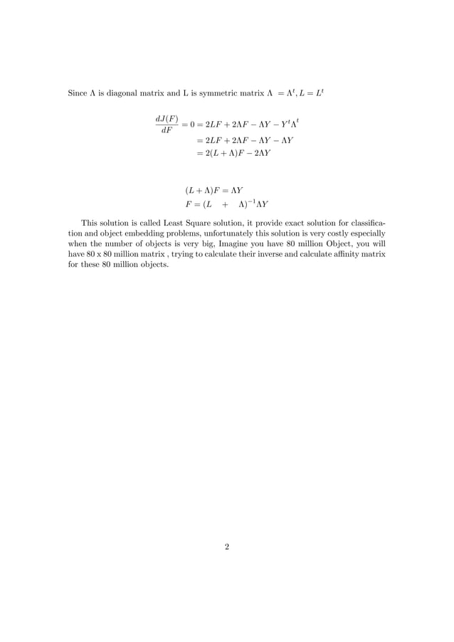 Derivation of Least Square solution for Semi supervised learning problem | PDF