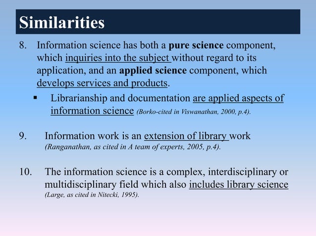 RELATIONSHIP OF LIBRARY SCIENCE WITH ‎INFORMATION SCIENCE | PPSX