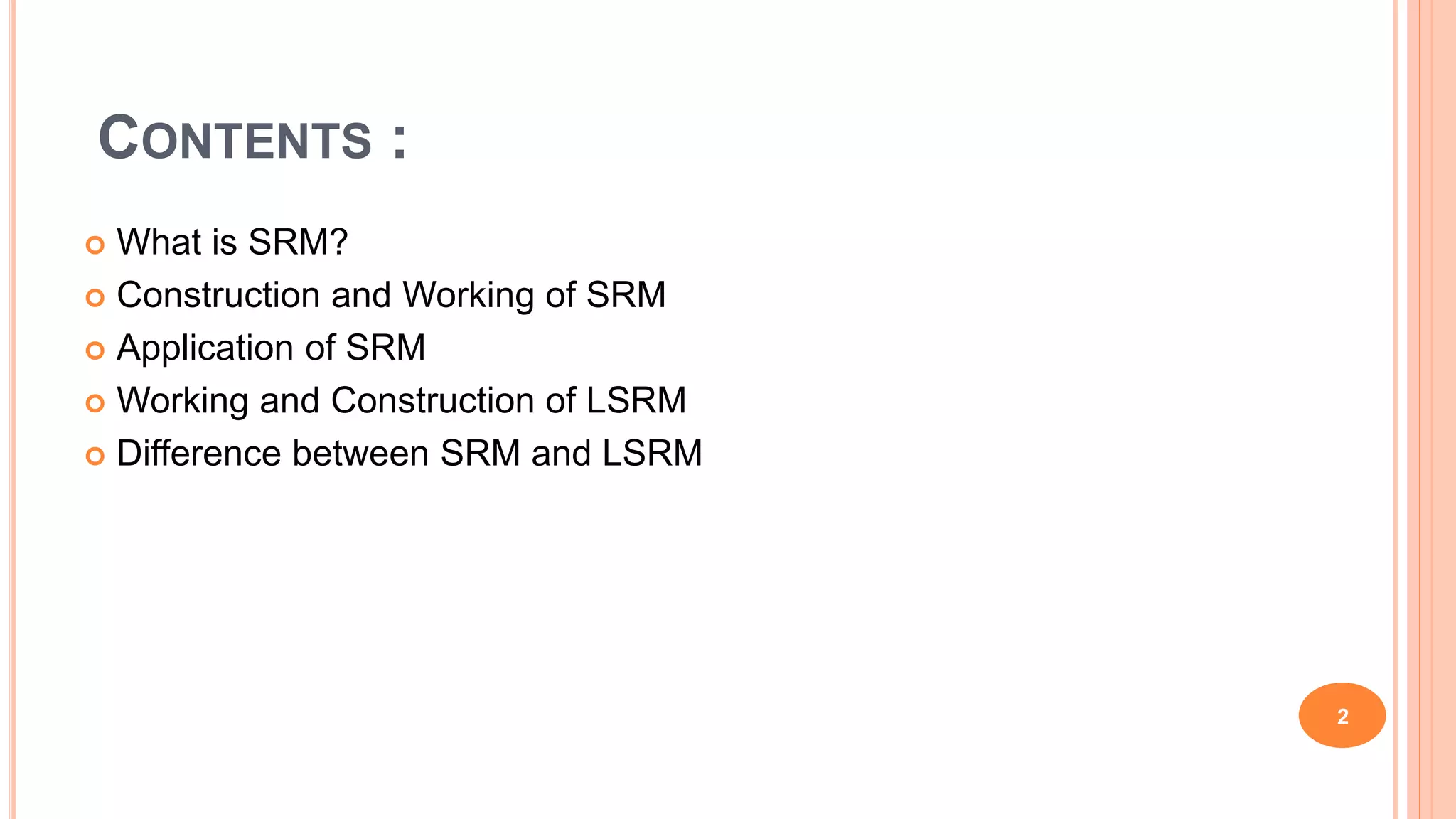DIFFERENCE BETWEEN SRM AND LSRM | PPTX | Radio Control | Hobbies & Interests