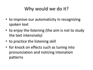 Language Speaking Skill - Extensive Listening By Wajid Hussain Khoso | PPTX