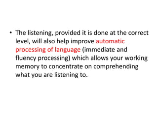 Language Speaking Skill - Extensive Listening By Wajid Hussain Khoso | PPT | Free Download