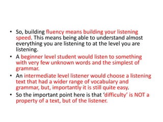 Language Speaking Skill - Extensive Listening By Wajid Hussain Khoso | PPTX