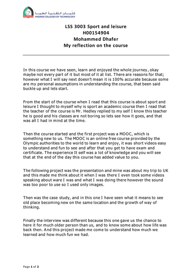 Lss 3003 reflectoin | DOCX