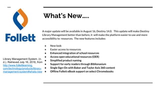 Follet Destiny Presentation - LSSL 5396 | PDF