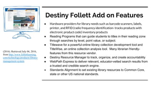 Follet Destiny Presentation - LSSL 5396 | PDF