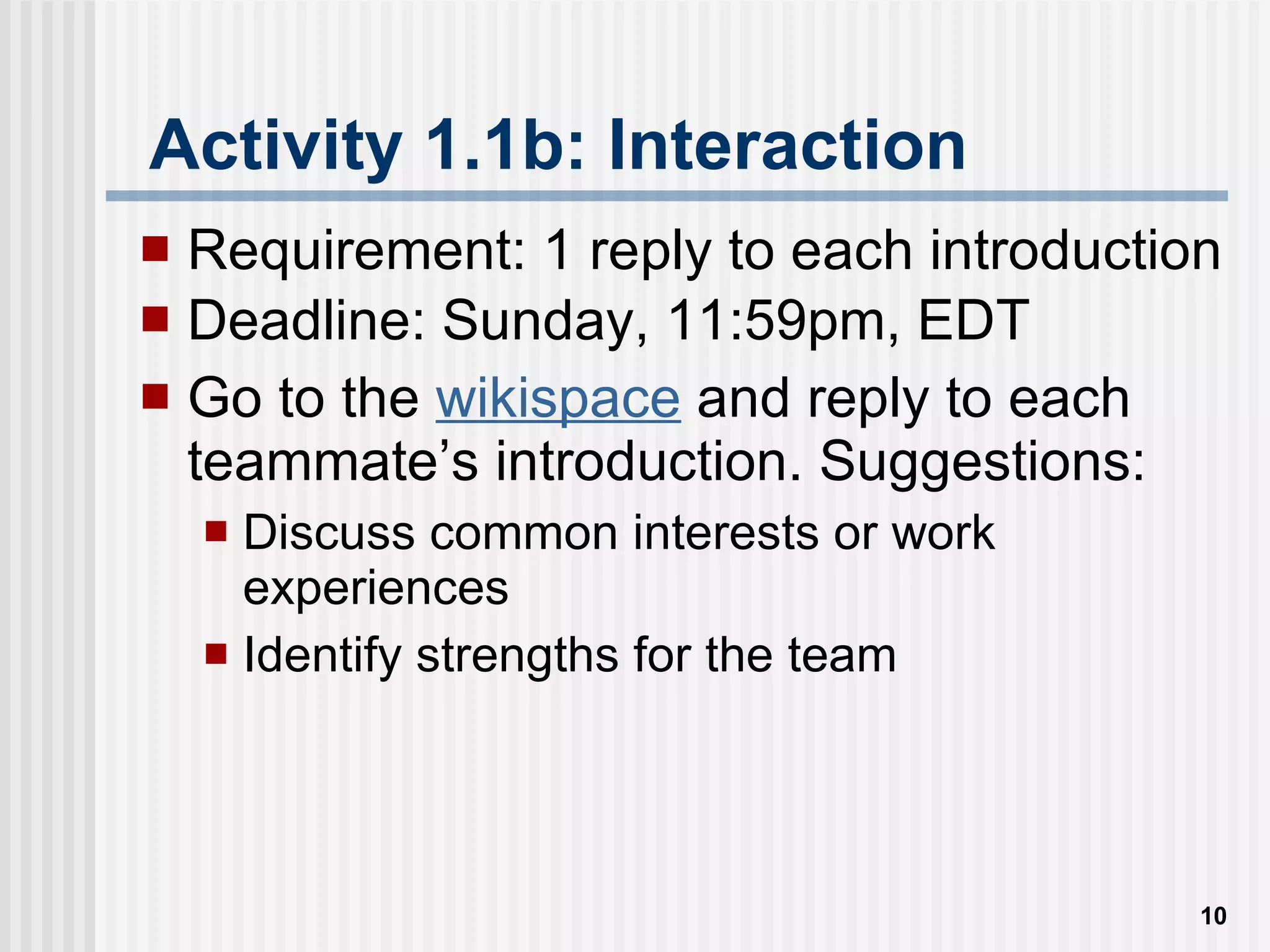 Lesson 1.1 Familiarize Yourself with Project Work, Timeline, and Group ...