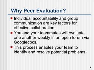 Lesson 1.2 Prepare to Participate in the Peer Evaluation Process | PPT