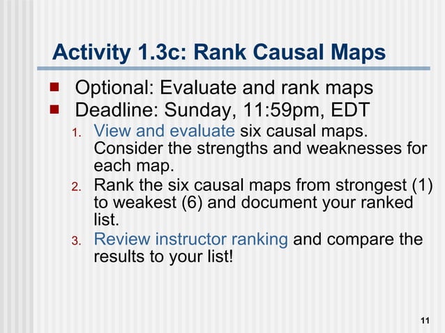 Lesson 1.3 Describe Purpose and Characteristics of Causal Maps | PPT