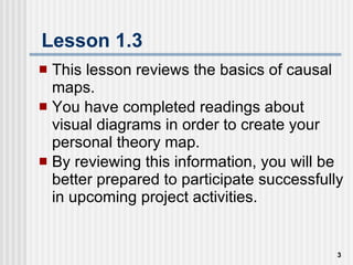 Lesson 1.3 Describe Purpose and Characteristics of Causal Maps | PPT