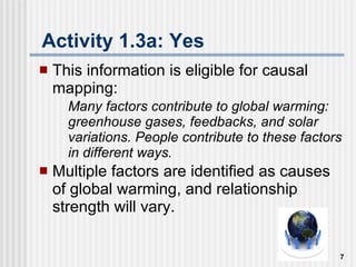 Lesson 1.3 Describe Purpose and Characteristics of Causal Maps | PPT