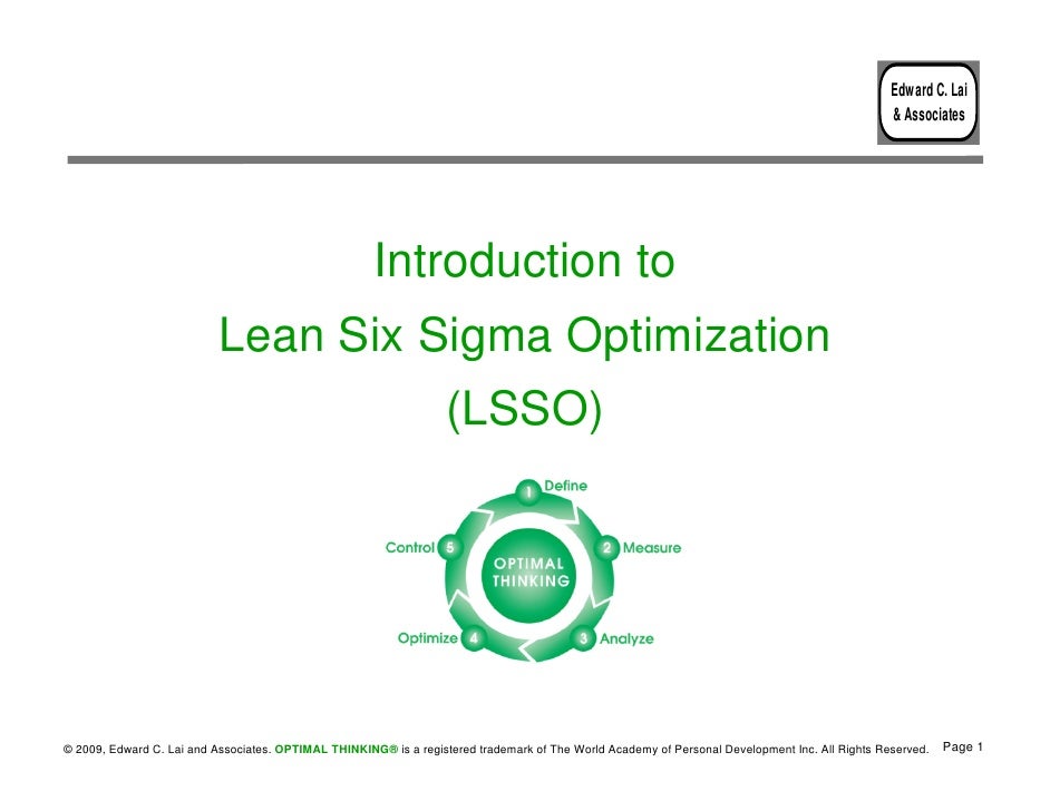 Lean Six Sigma Optimization