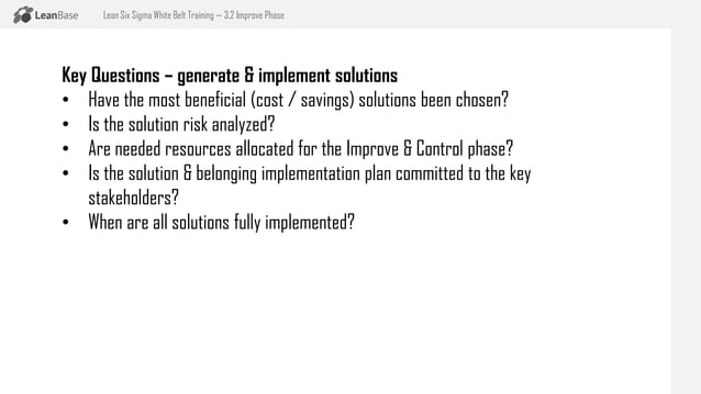 Modul 3.2: Improve Phase | PPT