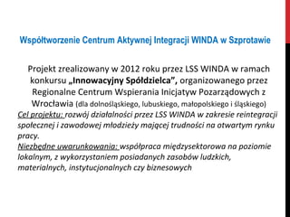 Lutolska Spółdzielnia Socjalna WINDA i jej miejsce w przestrzeni ...