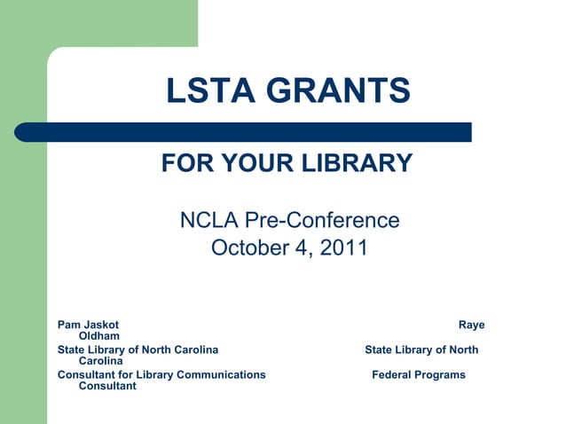Lsta grants for your library | PPT