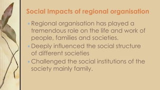 Regional organizations as the basis for socio cultural unity of ...