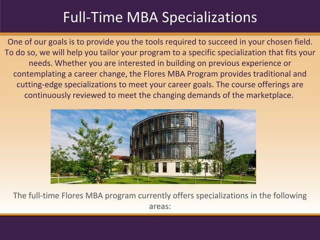LSU Flores MBA: Specializations | PDF