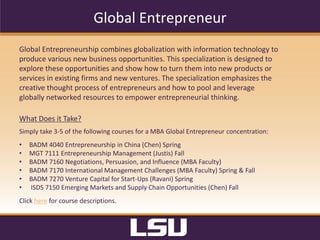 LSU Flores MBA: Specializations | PDF