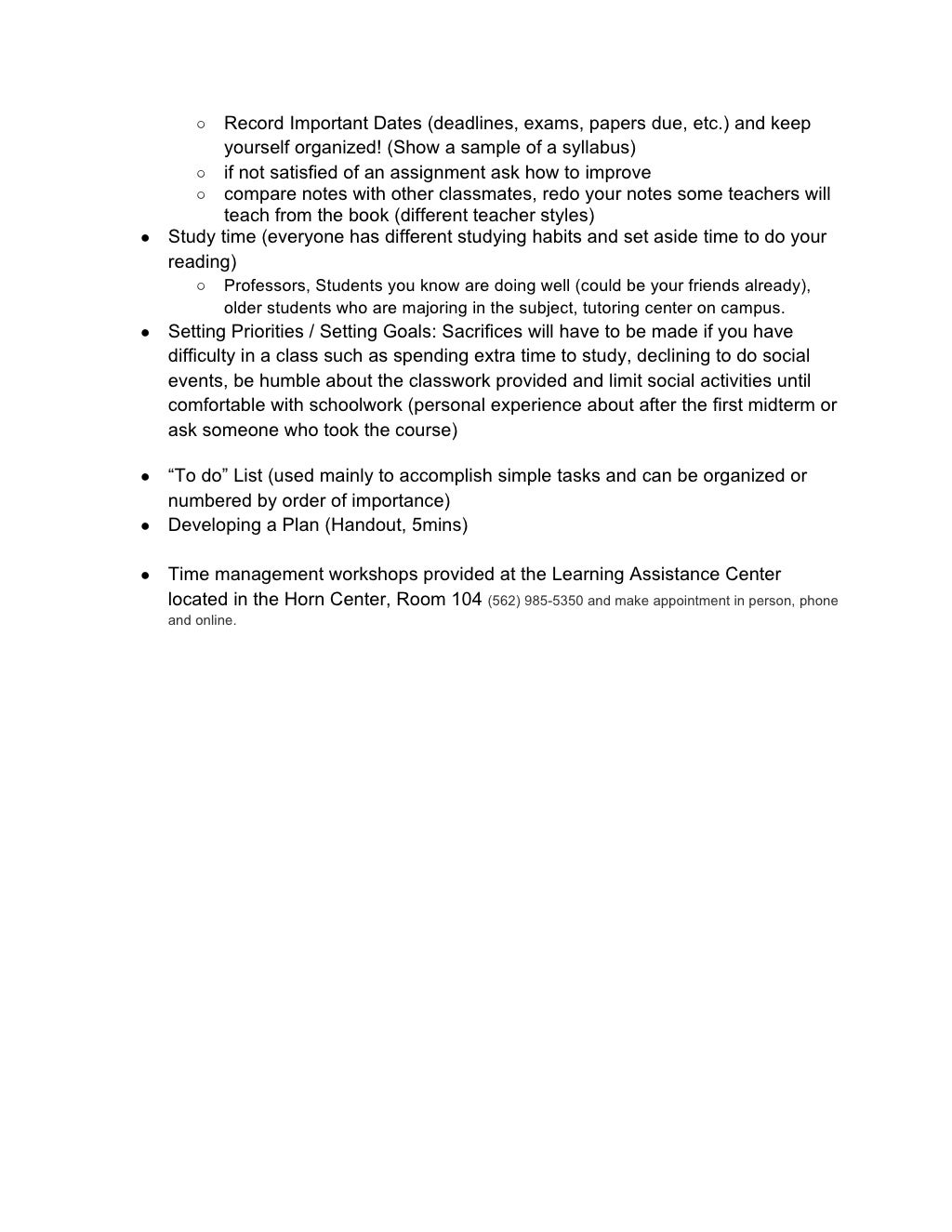 What to expect in class time mgnt outline what-to-expect-in-class-time-mgnt-outline