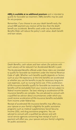 Lsw Living Benefits Brochure | PDF