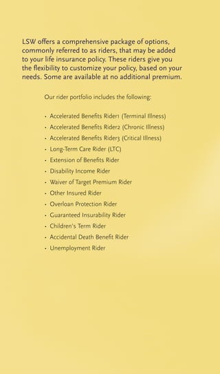 Lsw Living Benefits Brochure | PDF