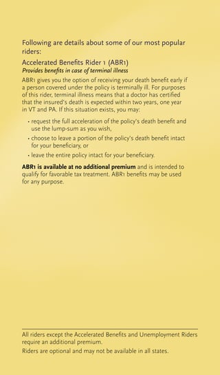 Lsw Living Benefits Brochure | PDF