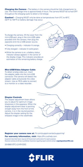 Quickstart Guide | Flir LSX-R | Optics Trade | PDF