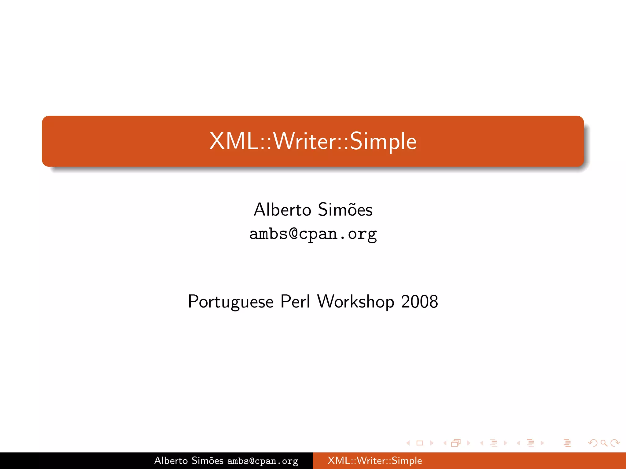 XML::Writer::Simple | PPT