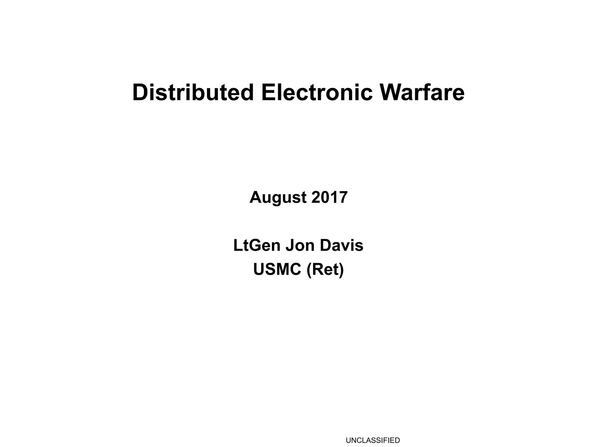 Lt. General (retired) Davis on Electronic Warfare | PDF