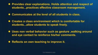 CHARACTERISTICS OF EFFECTIVE AND INEFFECTIVE TEACHING | PPTX