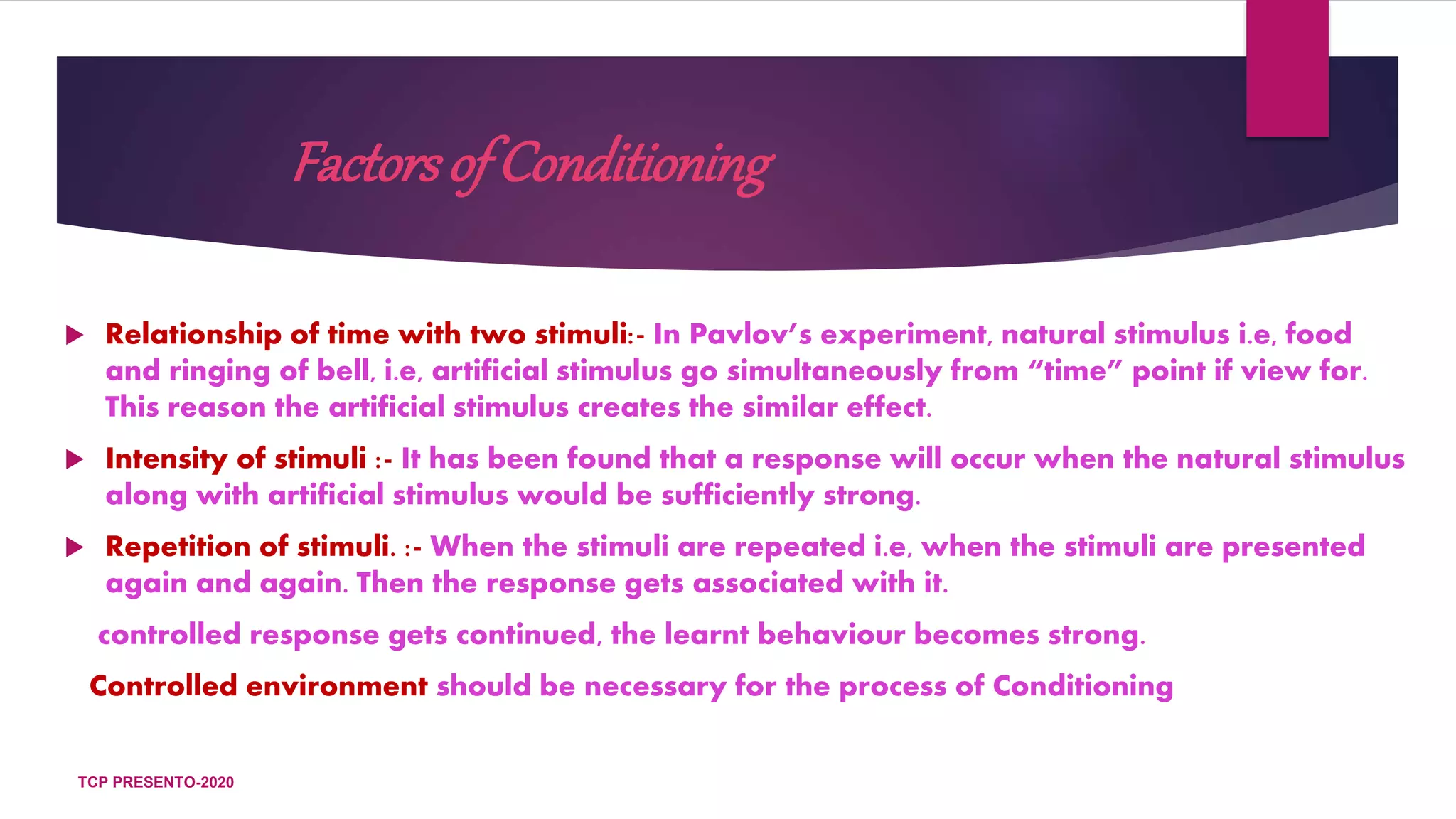 CLASSICAL CONDITIONING THEORY | PPT