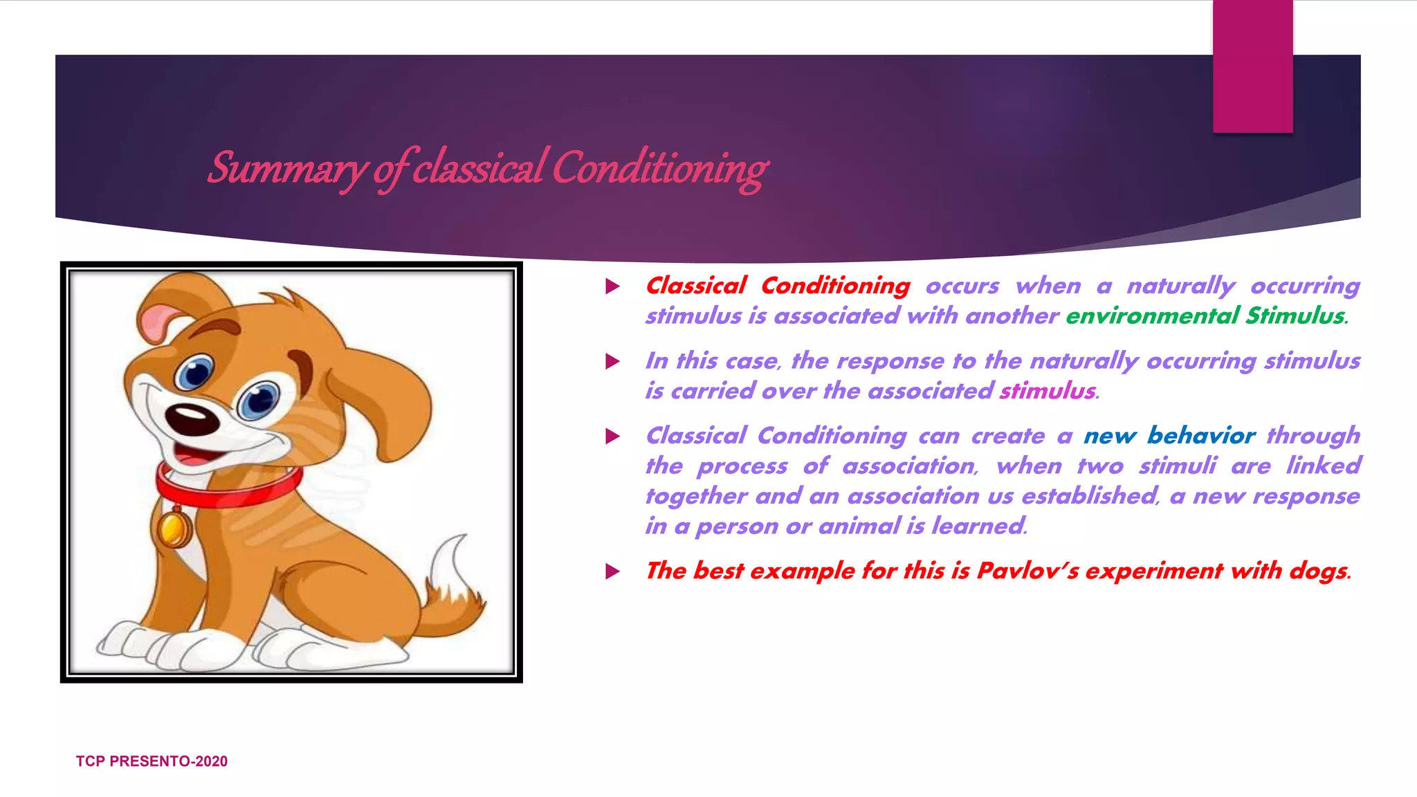 CLASSICAL CONDITIONING THEORY | PPT