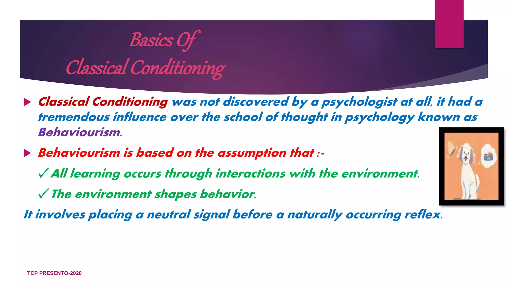 CLASSICAL CONDITIONING THEORY | PPT