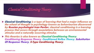CLASSICAL CONDITIONING THEORY | PPT